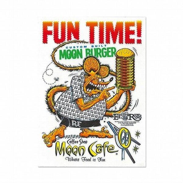 ラット フィンク x ムーン カフェ ステッカー待望の Rat Fink xMOON Cafe  のコラボレーション ステッカーです。 MOON Cafe の定番、そして人気の MOON Burger を Rat Fink は欲張りカスタマ...