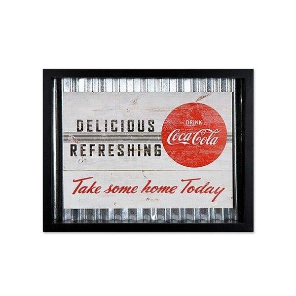 波板トタンがいい味だしてます！ サイズ　H:28.0cm W:35.7cm D:3.8cm ■素材・ウッド／メタル製