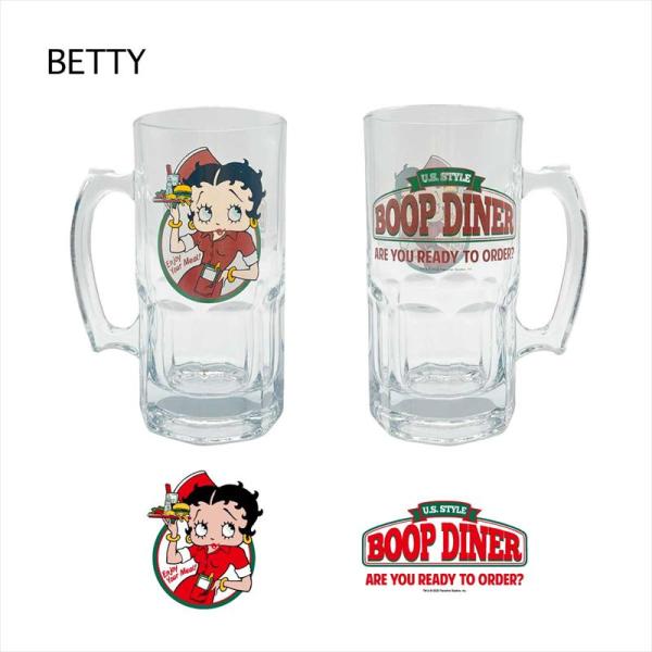 アメリカンダイナーを彷彿とさせる、大容量のLARGE GLASS MUGですずっしりとした重厚感とレトロなデザインが魅力的ド迫力の1リットルが入る大容量サイズ！キンキンに冷えたビールやソフトドリンクを楽しむ主役グラスですお部屋や店舗のインテ...
