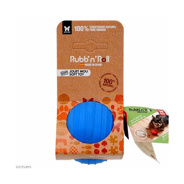 メーカー：プラッツ _dog　プラッツ　Ｒｕｂｂ’ｎ’Ｒｏｌｌ　ソフトラバーボール　Ｍ　ブルー　4979007105710　20190617　ｋｓｚｋ　dog　犬用品　犬　おもちゃ　ボール　ラバー　室内犬　opa2_yoko　line220...