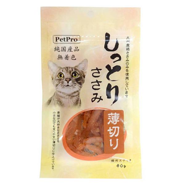 メーカー：ペットプロ _neko　ペットプロ　純国産品　しっとりささみ　薄切り　40g　4981528411003　ペットプロジャパン　20180220　YMYM　キャットフード　猫用おやつ　猫　ささみ　チキン　鶏　鶏肉　オールステージ　ご...