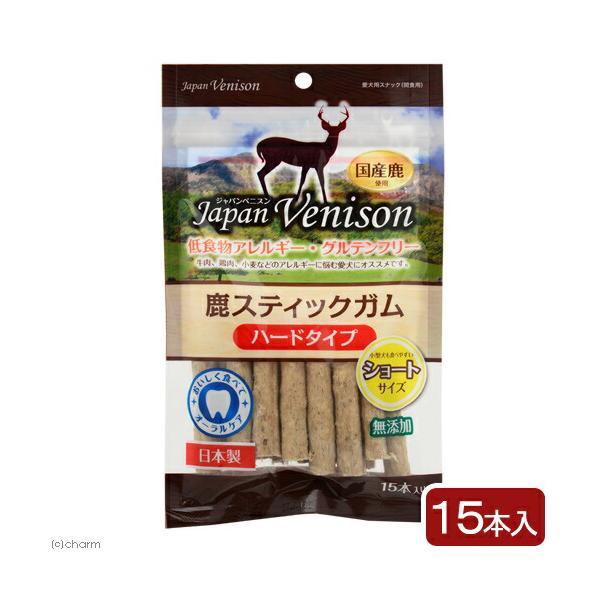 メーカー：アスク _dog　アスク　JAPAN　VENISON　鹿スティックガム　ハード　ショート　15本　4513441327408　7722617　20180316　YMYM　犬用おやつ　ドッグフード　間食　かため　鹿　ベニソン　シニア...