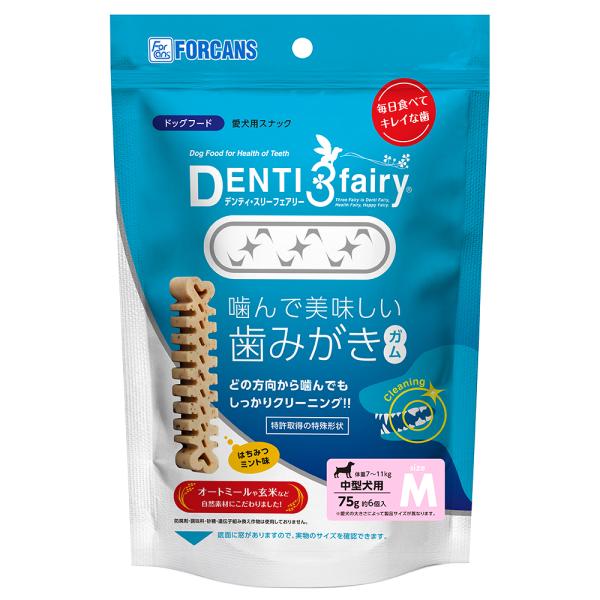 メーカー：フォーキャンス 犬フード　おやつ　デンタル　歯磨き　歯みがき　デンタルケアガム　チューインガム　フォーキャンス　FORCANS　デンティ・スリーフェアリー　Ｍ　中小型犬用　６個入り　20110908　ＨＴＫ　_oyatu　4181...