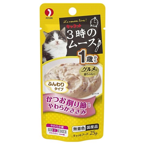 メーカー：ペットライン muryotassei_99　_neko　ペットライン　かつお削り節入りやわらかささみ　猫用　ウェットフード　成猫用　成猫　アダルト　キャネット　3時のムース　一般食　副食　おやつ　ささみ　ムース　フード　20140...