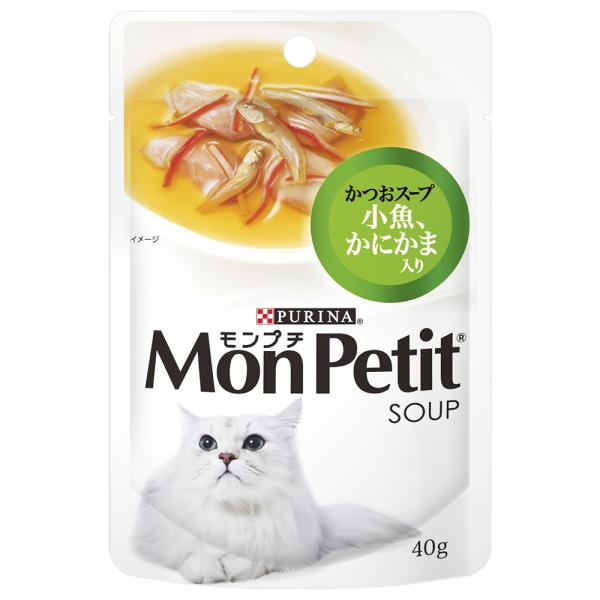 メーカー：ネスレ monpe_nat1905　キャットフード　ウェットフード　ネスレピュリナ　モンプチパウチ　ネスレ　モンプチ　スープ　かつおスープ　小魚　かにかま入り　４０ｇ　20140316　RT　purina_renewal1402　...