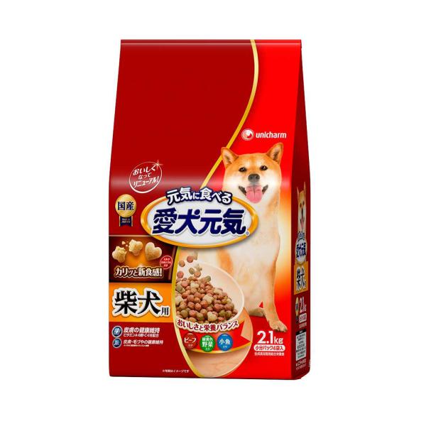 メーカー：ユニチャーム de20_uniai　_dog　愛犬元気　柴犬用　２．１ｋｇ　犬フード　ドッグフード　餌　エサ　ごはん　ご飯　小分け　半生　ドライフード　ユニ　チャーム　ユニ・チャーム　総合栄養食　国産　皮膚　ビーフ　小魚　野菜　2...