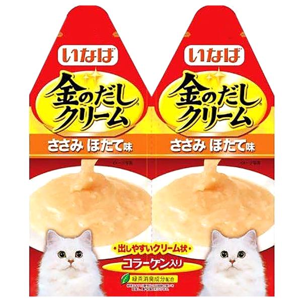 メーカー：いなば 猫フード　いなばペットフード　クリーム　金のだし　いなば　金のだしクリーム　ささみ　ほたて味　６０ｇ　３０ｇ×２　箱売り　４８袋　20120606　ＫＥＺ　kmwr_ctf_inaba　4901133617690　セット　...