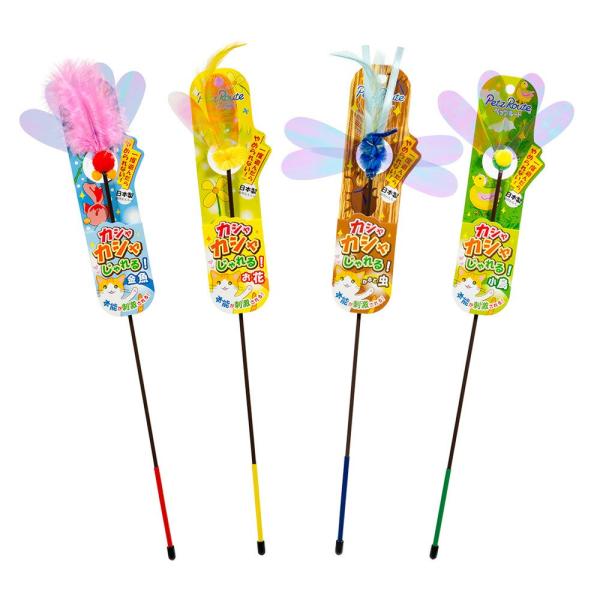 メーカー：ペッツルート 猫用品　おもちゃ　猫じゃらし　ペッツルート　カシャカシャ　カシャカシャシリーズ　カシャカシャじゃれる　カシャカシャじゃれるスティックタイプ　４種４本セット　20120620　ＫＥＺ　_neko　zureteru　ca...