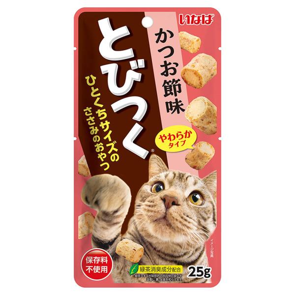メーカー：いなば frditem_hidden　_neko　4901133632396　いなば　とびつく　かつお節味　25g　ごほうび　キャットフード　コミュニケーション　おやつ　しつけ　猫フード　スナック　やわらか　緑茶エキス　緑茶成分　...