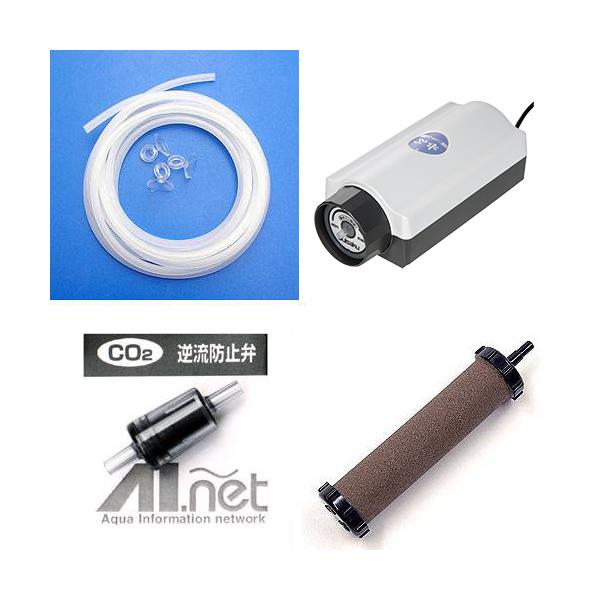 ibuki_airpomp　アクアリウム用品　アクア用品　エアレーション　エアレーションセット　ＳＳＰＰ―２Ｓ＋逆止弁＋キスゴム×３＋チューブ３ｍ＋いぶき　２３φ×１００　水作いぶきセット　器具　吸盤　無印キスゴム　jpj2209airse...