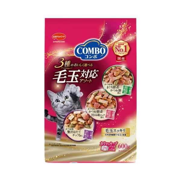 メーカー：日本ペットフード _neko　日本ペット　コンボ　キャット毛玉対応アソート　６００ｇ　4902112044827　猫　猫フード　キャットフード　おやつ　オールステージ　成猫　幼猫　毛玉　下部尿路　オリゴ糖　20180921　tsb...