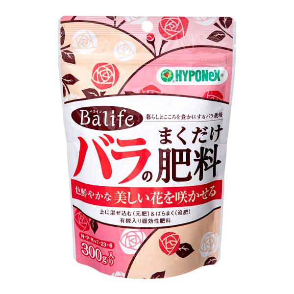 メーカー：ハイポネックス ハイポネックス　_gardening　バライフ　バラのまくだけ肥料　３００ｇ　4977517101512　ガーデニング　園芸用品　肥料　薔薇　バラ　ミニバラ　緩効　緩効性肥料　バラ育成　元肥　追肥　有機　20190...