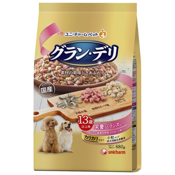 メーカー：ユニチャーム de20_unigr　_dog　グラン・デリ　カリカリ仕立て　１３歳以上用　栄養バランスセレクト　６８０ｇ　4520699625088　20190926　ｋｓｚｋ　犬　イヌ　犬フード　ドッグフード　dog　総合栄養食...