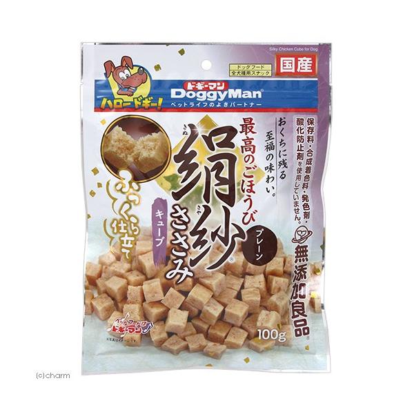 メーカー：ドギーマン _dog　ドギーマン　無添加良品　絹紗　キューブ　プレーン　100g　犬　おやつ　無添加　4976555823325　20191008　イヌ　犬フード　dog　ササミ　国産　スナック　ジャーキー　kszk　opa2_c...