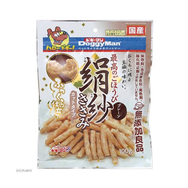 メーカー：ドギーマン _dog　ドギーマン　無添加良品　絹紗　カットタイプ　プレーン　100g　犬　おやつ　無添加　4976555823349　20191008　イヌ　犬フード　dog　国産　スナック　ジャーキー　kszk　鶏　鶏肉　ササミ...