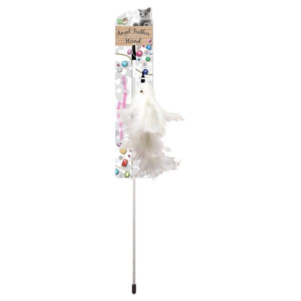 メーカー：プラッツ _neko　プラッツ　ＡＥ　ＣＡＴ　エンジェルフェーザーワンド　4979007815657　20191011　ｋｓｚｋ　猫　ネコ　猫用品　玩具　おもちゃ　猫じゃらし　ヒモ　紐　棒　フェザー　羽根　羽　鈴　opa2_yok...