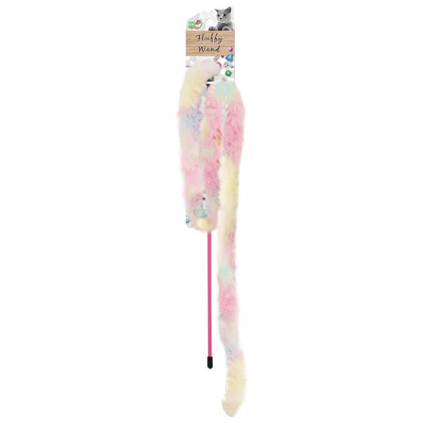 メーカー：プラッツ _neko　プラッツ　ＡＥ　ＣＡＴ　フラッフィーワンド　4979007815671　20191011　ｋｓｚｋ　猫　ネコ　猫用品　玩具　おもちゃ　猫じゃらし　ヒモ　紐　棒　ポンポン　トリコロール　鈴　メーカー画像　opa...