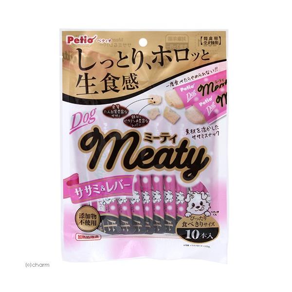 メーカー：ペティオ _dog　ペティオ　Ｍｅａｔｙ　ササミ＆レバー　１０本入　4903588134609　20191128　ＧＢＮＭ　ドッグフード　ウェットフード　その他　おやつ　ペースト・液体　レトルト　チキン・鶏　高齢犬用　高齢犬　シニ...