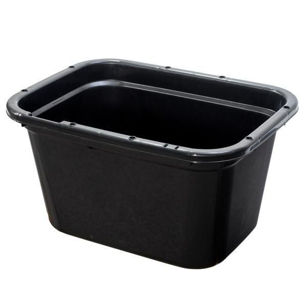 incmdcossmycto　_aqua　_gardening　_dog　角型タライ　６０型　黒　水抜栓付　約５６Ｌ　チャームオリジナル　4573267372440　水槽・台・フタ他　タフブネ・プラ箱・爬虫類　両生類　水槽　単体　金魚・メダ...