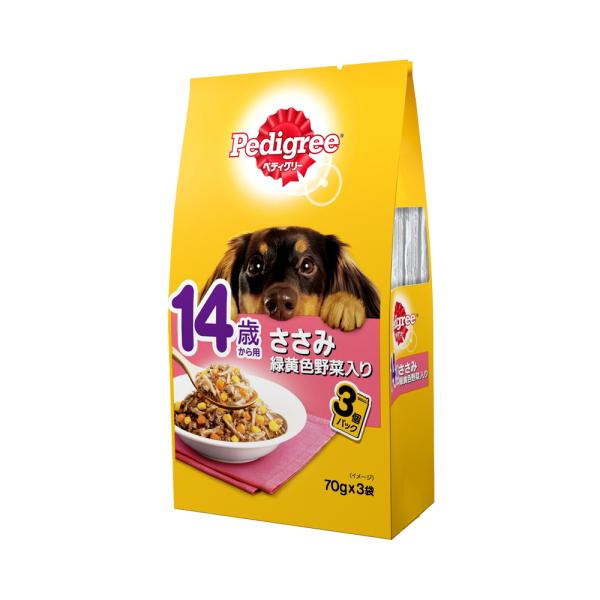 メーカー：マース opa2_choku　ドックフード　ペットフード　レトルト　犬　いぬ　犬フード　犬用ウェットフード　犬の餌　犬のエサ　餌　えさ　シニア犬　老犬　高齢犬　鶏肉　鳥肉　肉　Pedigree　黄色　オレンジ　マースジャパン　リミ...