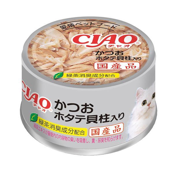 メーカー：いなば まとめ買い　まとめ　ＣＩＡＯ　かつお　ホタテ貝柱入り　８５ｇ　キャットフード　国産　猫フード　ウェットフード　いなば　ＣＩＡＯチャオ　4901133061684　SOSU　20160803　A-84　motohakouri...