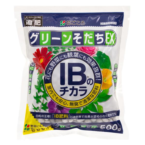 メーカー：花ごころ 20210127　y21m01　花ごころ　グリーン育ちEX　500g　4977445053907　nszk　観葉植物　ガーデニング　園芸用品　ガーデニング用品　gardening　植物　肥料　緩効性肥料　リン酸　草花　野...