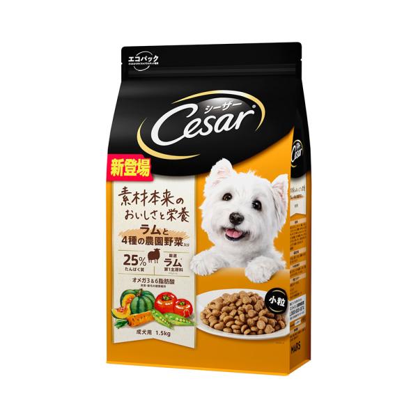 メーカー：マース CSR03　シーザードライ　成犬用　ラムと４種の農園野菜入り　小粒　１．５ｋｇ　4902397860075　20200902　ＧＢＮＭ　ドッグフード　ドライフード　その他　マース　Ｃｅｓａｒ　ＳＥＳＡＲ　マースジャパン　成...