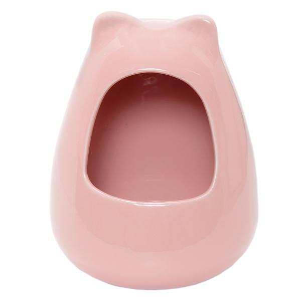 メーカー：fuu animalhousetouki　ｆｕｕ　陶器ハウス　ピンク　チンチラ　デグー　4573298440118　20210709　ｙ21ｍ07　mikari　小動物　ハウス　容器　砂浴び　浴び　エステタンク　耳付き　みみ　可愛...