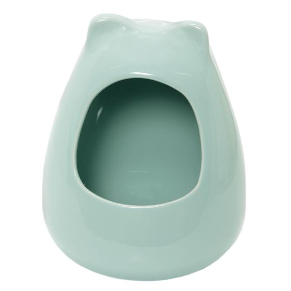 メーカー：fuu animalhousetouki　ｆｕｕ　陶器ハウス　ブルー　チンチラ　デグー　4573298440125　20210709　ｙ21ｍ07　mikari　小動物　ハウス　容器　砂浴び　浴び　エステタンク　耳付き　みみ　可愛...