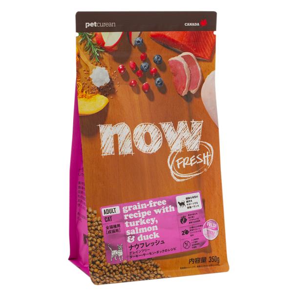 メーカー：ペットキュリアン bnr_nowcat_adult1　bnrnowcatadult1　ＮＯＷ　ＦＲＥＳＨ　Ｇｒａｉｎ　Ｆｒｅｅ　アダルトキャット　３５０ｇ　4573160556428　20210618　y21m06　ＧＢＮＭ　キャ...