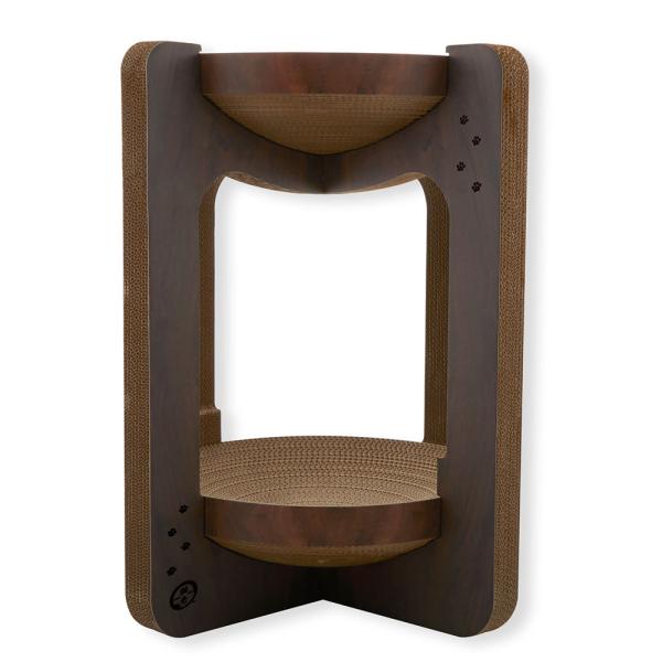 メーカー：猫壱 メーカー画像　猫壱　ねこいち　バリバリボウル　タワー　ダークブラウン　キャットタワー　4580471867563　20210914　ｙ21ｍ09　mikari　猫用品　猫　ねこ　猫用　ねこ用　段ボール　ダンボール　爪とぎ　つ...