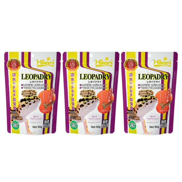 メーカー：キョーリン _hachu　_kame　キョーリン　レオパドライ　６０ｇ×３袋　亀・爬虫類　両生類　爬虫類　ヒョウモントカゲモドキ　レオパードゲッコー　コオロギ　ミルワーム　人工飼料　昆虫食　ヤモリ　そのまま　主食　完全飼育　カミハ...