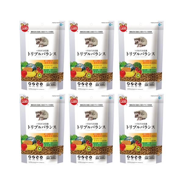 メーカー：マルカン mlmfkline　_animal　マルカン　ハリネズミの主食　トリプルバランス　４００ｇ　4906456567998　ML-196　小動物　鳥　ハリネズミ　フード　ペレット　主食　国産　tsbs　６袋入り　202112...