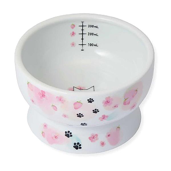 メーカー：猫壱 メーカー画像　猫壱　ハッピーダイニング　脚付ウォーターボウル　シリコン付き　ｓａｋｕｒａ　ｓｔｒａｗｂｅｒｒｙ　サクラストロベリー　猫用　4580471868164　20220127　ｙ22ｍ01　mura　猫用品　猫　ねこ...