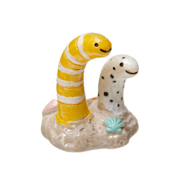 メーカー：丸和貿易 ノーティー　ミニマスコット　チンアナゴ・ニシキアナゴ　4988441843591　20220307　ｙ22ｍ03　mura　アクアリウム　アクアテラリウム　パルダリウム　人形　マスコット　オブジェ　ミニフィギュア　フィギ...