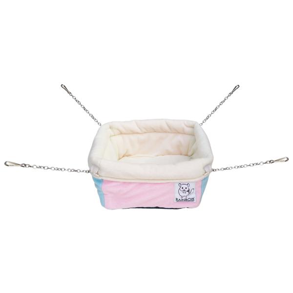 メーカー：Rainbow レインボー　チンチラバスケット　4589462728081　20220504　ｙ22ｍ05　Y.K.　チンチラ　フェレット　小動物　小動物用品　ハンモック　吊下げ　吊り下げ　ベット　ベッド　寝床　ボア　ボア生地　バ...