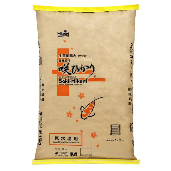 メーカー：キョーリン キョーリン　咲ひかり　低水温用　浮上　M　15kg　4971618419385　アクアリウム用品　餌　金魚用飼料　金魚　鯉専用　ニシキゴイ　錦鯉菌　生菌剤　冬　秋　春　キョーリンひかりシリーズ　コイ　ひかり　ひかりクレ...