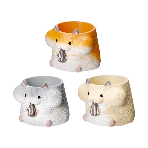 メーカー：ケーイーアイ littleregin　リトルレジンポット　ハムスター　１号ポット用　色おまかせ　鉢カバー　4530254149690　20220818　ｙ22ｍ08　mura　リトルアニマル　レジン　プラスチック　鉢　鉢植え　ポッ...