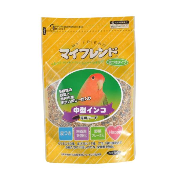 メーカー：黒瀬ペット _animal　黒瀬ペットフード　ＭＦ皮つき中型インコ　７００ｇ　4972228268301　20200608　ｋｓｚｋ　小動物　鳥　フード　飼料　エサ　餌　シード　穀物　種　ボタンインコ　コザクラインコ　ハツハナイン...