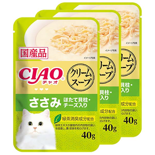 メーカー：いなば _neko　猫　キャットフード　猫フード　ＣＩＡＯ　クリームスープ　スープ　ほたて　チーズ　ホタテ貝柱　4901133618659YPKCHK_014　セット　いなば　ＣＩＡＯチャオクリームスープ　パウチ　ささみ　ほたて貝...