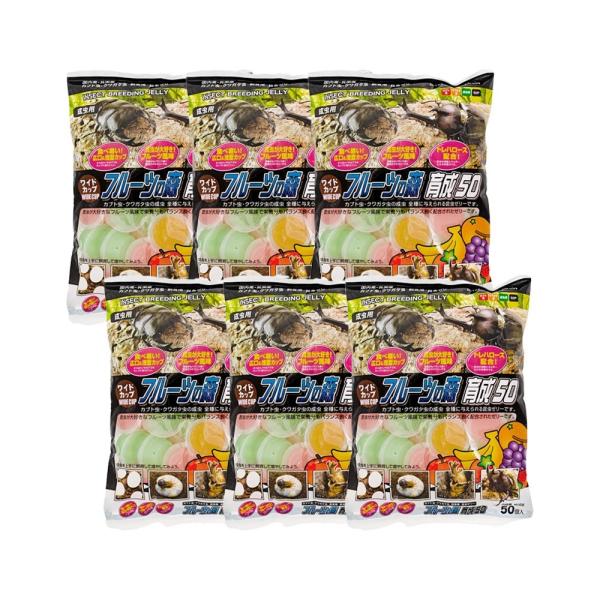 メーカー：フジコン フジコン　ワイドカップ　フルーツの森　育成５０　１６ｇ×５０個入り　4977097264430　mura　昆虫　餌　カブトムシ　クワガタムシ　昆虫用品　虫　昆虫ゼリー　エサ　ゼリー　広口　浅型　トレハロース　フルーツ風味...