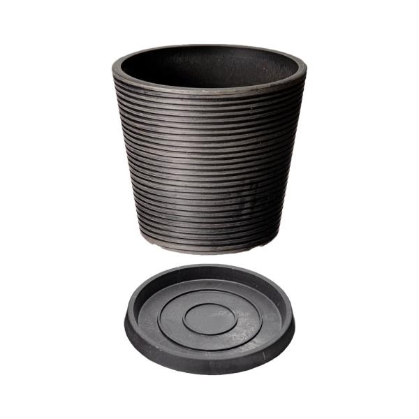 メーカー：用品セット 鉢　植木鉢　ガーデニング用品　リッチェル　ボタニー　ミディポット　１４型　ダークグレー　プレート付き　2250002815142　20220818　ｙ22ｍ08　ytks　ガーデニング　園芸　園芸用品　プラスチック　ポ...