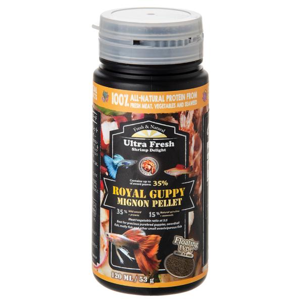 メーカー：ＡＺＯＯ アズー　プレミアムロイヤルグッピーペレット　１２０ｍｌ／５３ｇ　アクア用品　餌　粒　顆粒　AZOO　アズージャパン　エサ　フード　ご飯　ゴハン　魚のエサ　グッピー　卵胎性魚　熱帯魚　沈下性　天然　ビタミン　ミネラル　バラ...