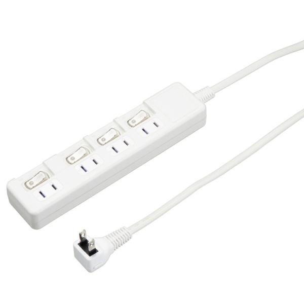 メーカー：ヤザワコーポレーショ 延長コード　４個口節電タップ　２ｍ　ホワイト　4966307287208　20221219　ｙ22ｍ12　mura　アクア用品　アクアリウム用品　アクアリウム　日用品　配線　電源　コンセント　タップ　L型　個...
