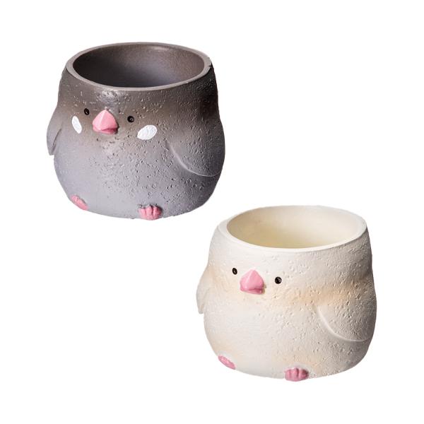 メーカー：ケーイーアイ littleregin　鉢カバー　鉢　植木鉢　ガーデニング用品　リトルレジンポット　文鳥　１号ポット用　色おまかせ　4530254159798　20230206　ｙ23ｍ02　muraリトルアニマル　レジン　プラスチ...