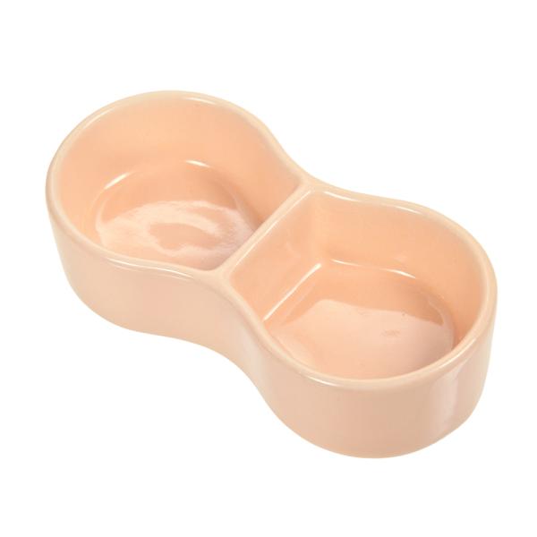 メーカー：fuu fuu　鳥　小動物の陶器のエサ入れ　セパレート　ピンク　4573298445144　20230105　y23m01　mura　小動物　ペット用品　小動物用品　鳥用品　小鳥　食器　小皿　皿　えさ入れ　エサ皿　陶器　ハムスター...