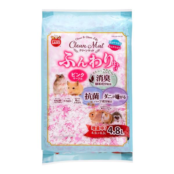 メーカー：マルカン ハムスター　床材　4906456577904　マルカン　クリーンマット　ふんわり仕上げ　ピンクマーブル　４．５Ｌ　小動物　小動物用品　鳥　鳥用品　ゴールデン　ゴールデンハムスター　ジャンガリアン　ジャンガリアンハムスター...