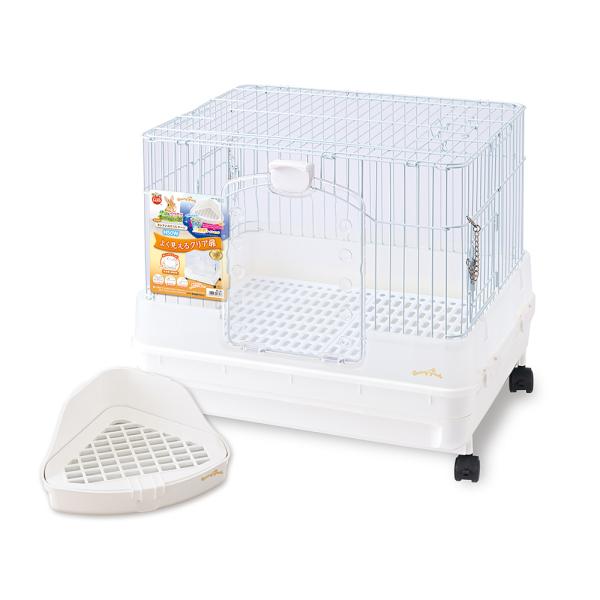 メーカー：マルカン minimalcages　うさぎケージ　4906456578178　マルカン　うさぎのカンタンおそうじケージＨ５０Ｗ　三角形トイレセット　小動物　小動物用品　うさぎ　兎　モルモット　ケージ　ゲージ　うさぎ用ケージ　トイレ...
