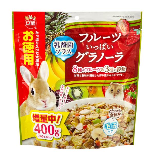 メーカー：マルカン 4906456578734　マルカン　フルーツいっぱいグラノーラ　お徳用　３６０ｇ　小動物　小動物用品　うさぎ　兎　モルモット　ハムスター　ゴールデン　ゴールデンハムスター　ジャンガリアン　ジャンガリアンハムスター　ドワ...