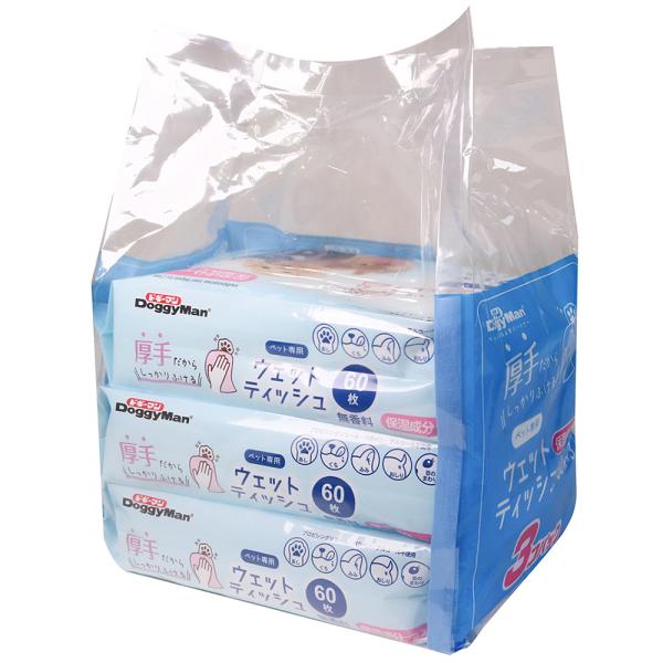 メーカー：ドギーマン メーカー画像　ドギーマン　ペット専用ウェットティッシュ　保湿成分プラス　３コパック　4976555945874　20230301　ｙ23ｍ03　mura　ペット用品　小動物用品　犬　猫　ウェットティッシュ　ウエットティ...